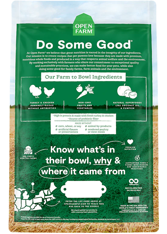 OPEN FARM TURKEY AND CHICKEN GRAIN FREE 22LB – Tail Blazers - Legacy